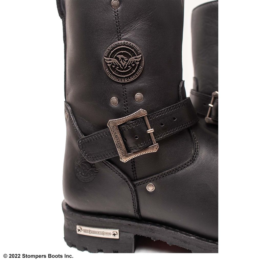 Milwaukee Engineer Leather Motorcycle Boots (Black)