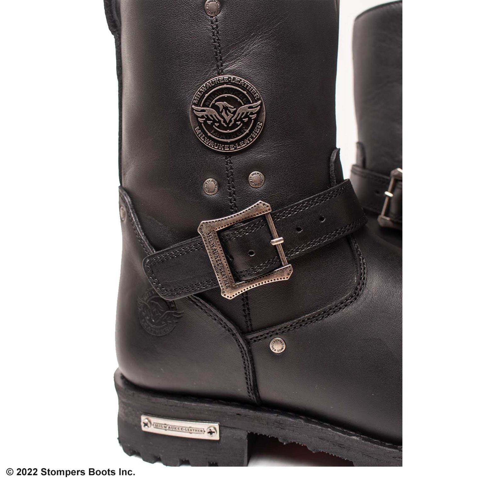 Milwaukee Engineer Leather Motorcycle Boots (Black)