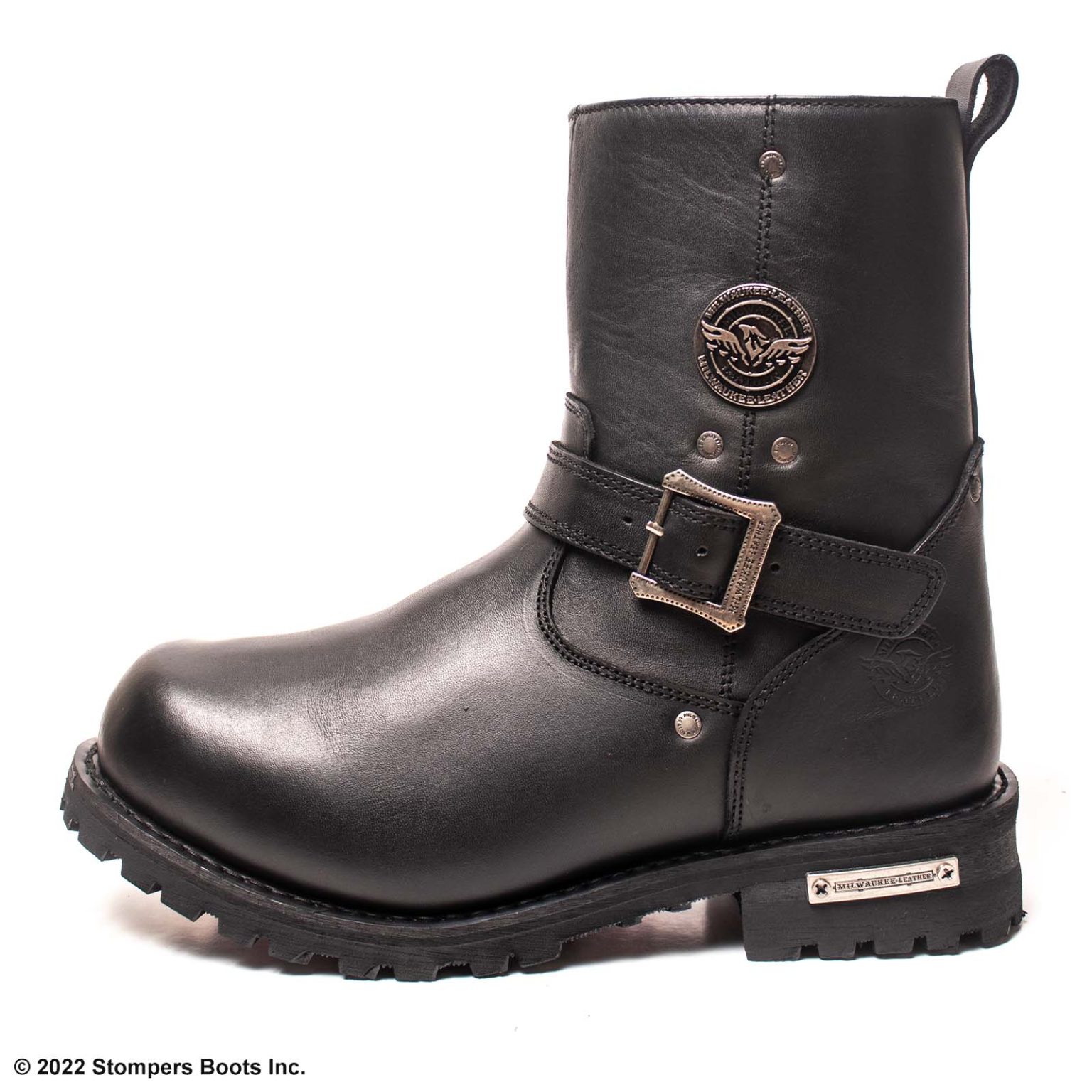 Milwaukee Engineer Leather Motorcycle Boots (Black)