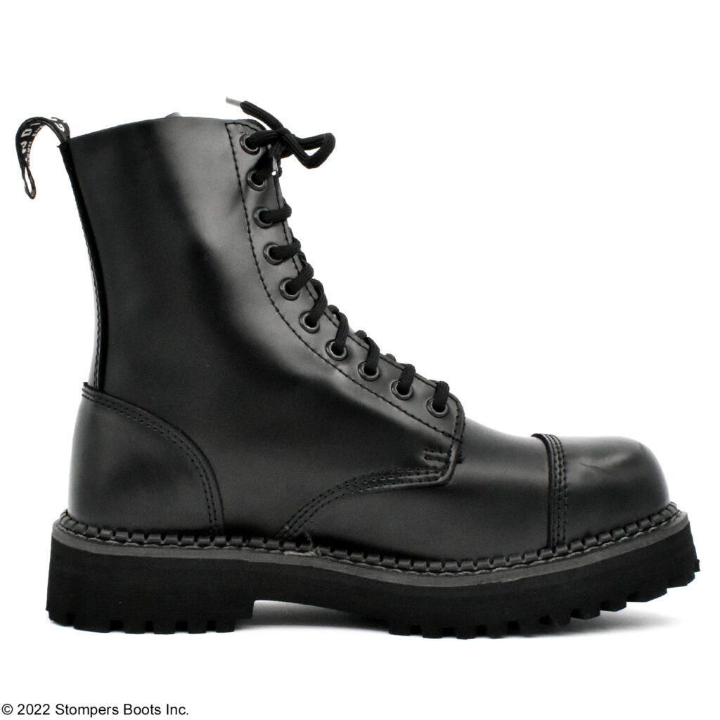 Grinders Bulldog 10-Eye Steel Toe Leather Work Boots (Black)
