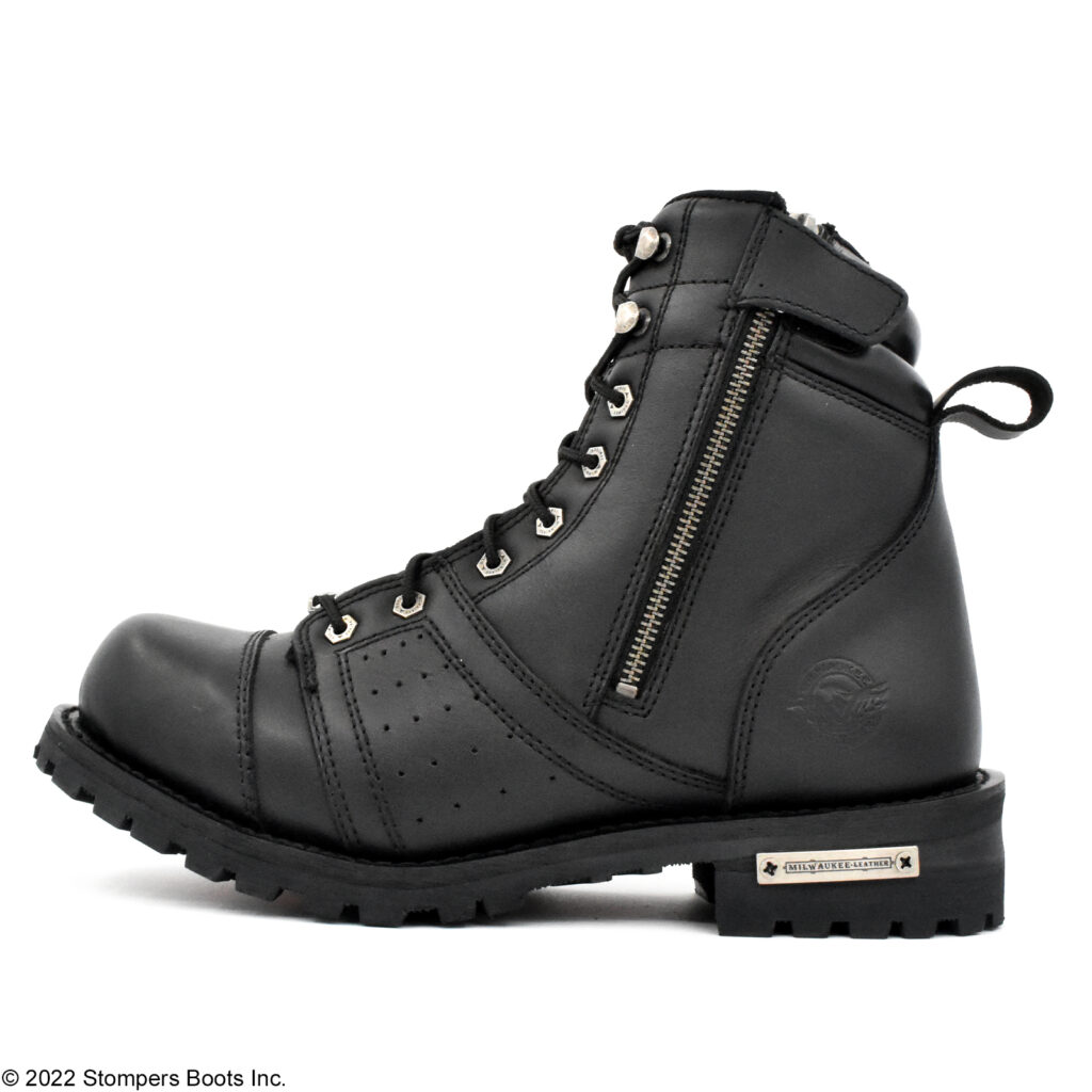 Milwaukee 6" Leather Side-Zip Motorcycle Boots for Bikers