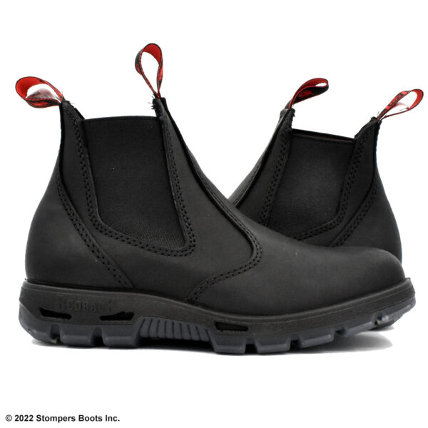 Redback 6" Leather Steel Toe Slip-On Work Boots (Black)